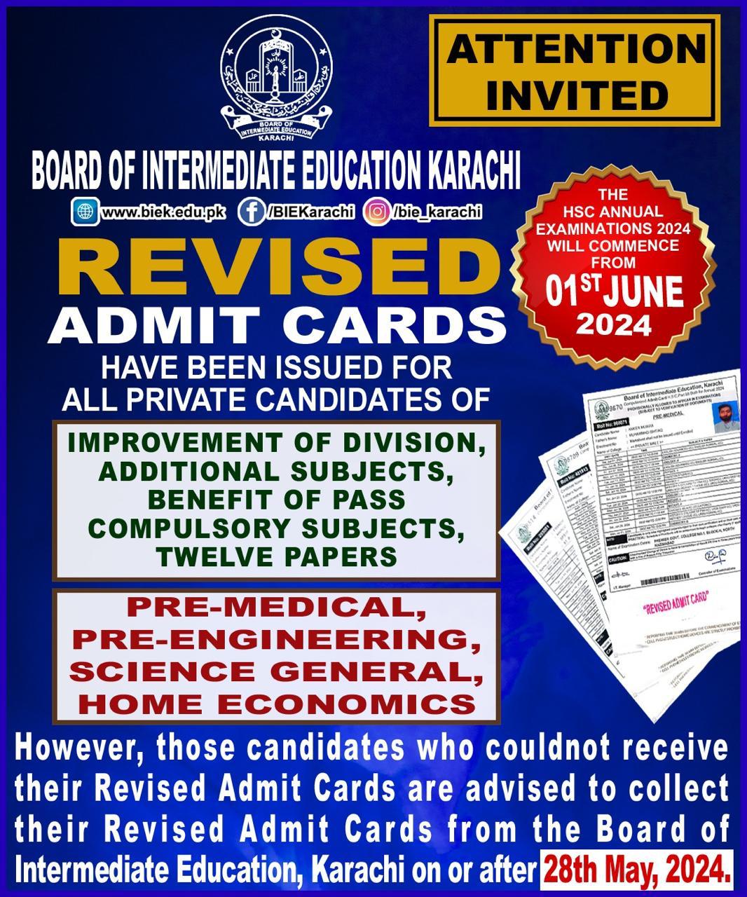 Welcome to Board of Intermediate Education Karachi